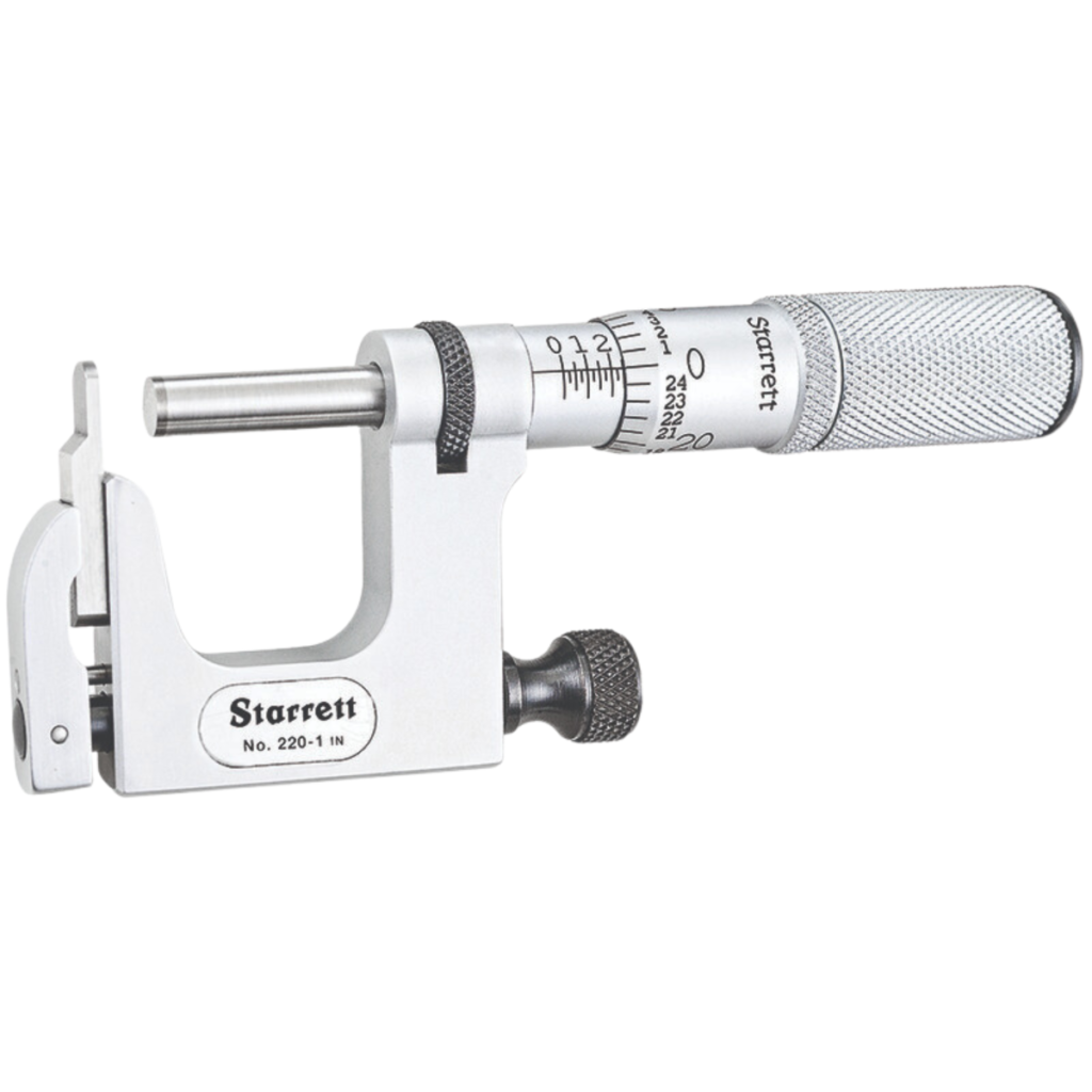 Starrett 220XFL-1 Mul-T-Anvil Micrometer, Friction Thimble, 0-1"