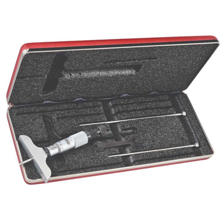 Starrett 440MZ-75RL Micrometer Depth Gage Set, 0-75mm Range