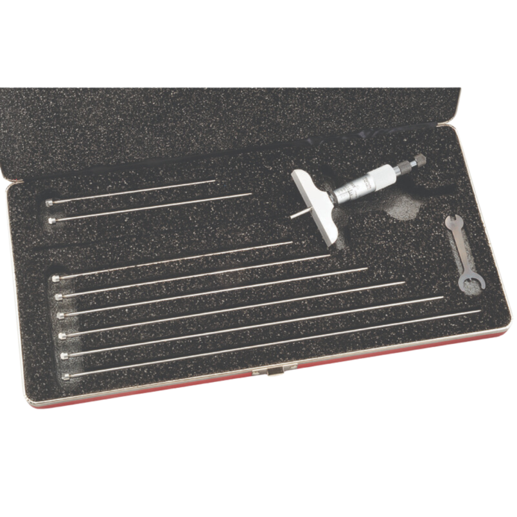 Starrett 440Z-9RL Micrometer Depth Gage Set, Ratchet, 0-9"