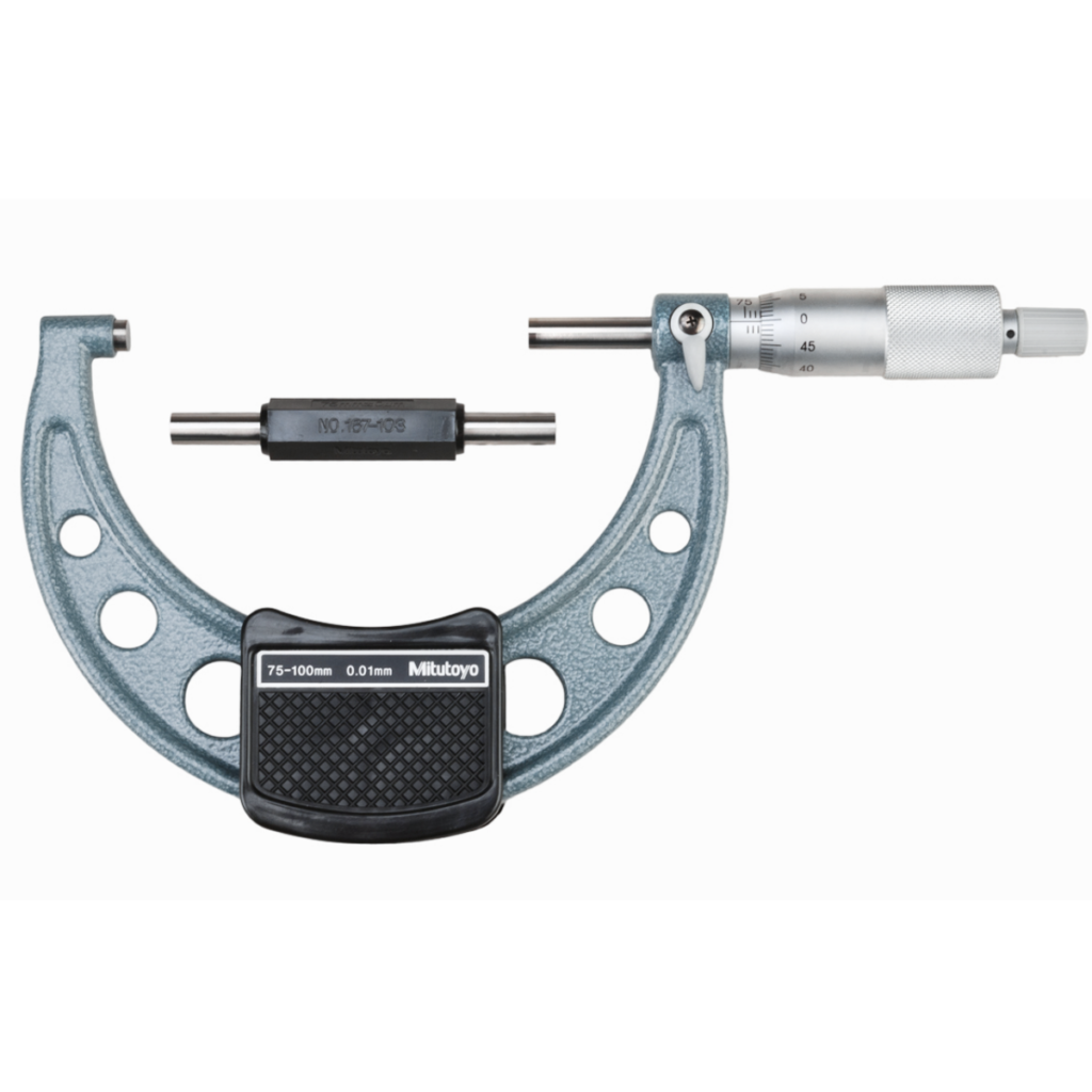 Mitutoyo 103-140-10 Outside Mechanical Micrometer, Ratchet Stop