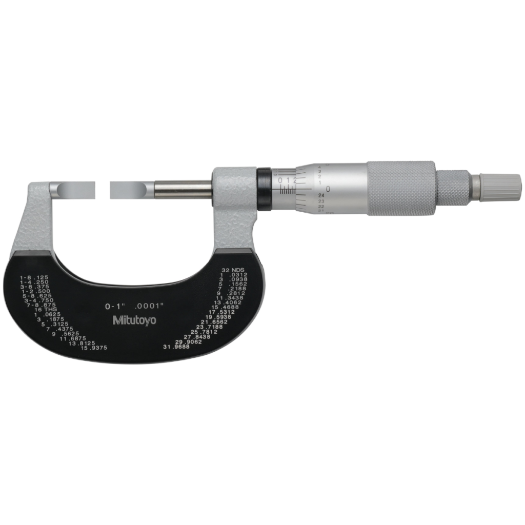 Mitutoyo 122-125-10 Blade Micrometer, Non-Rotating Spindle, 0-1 ...