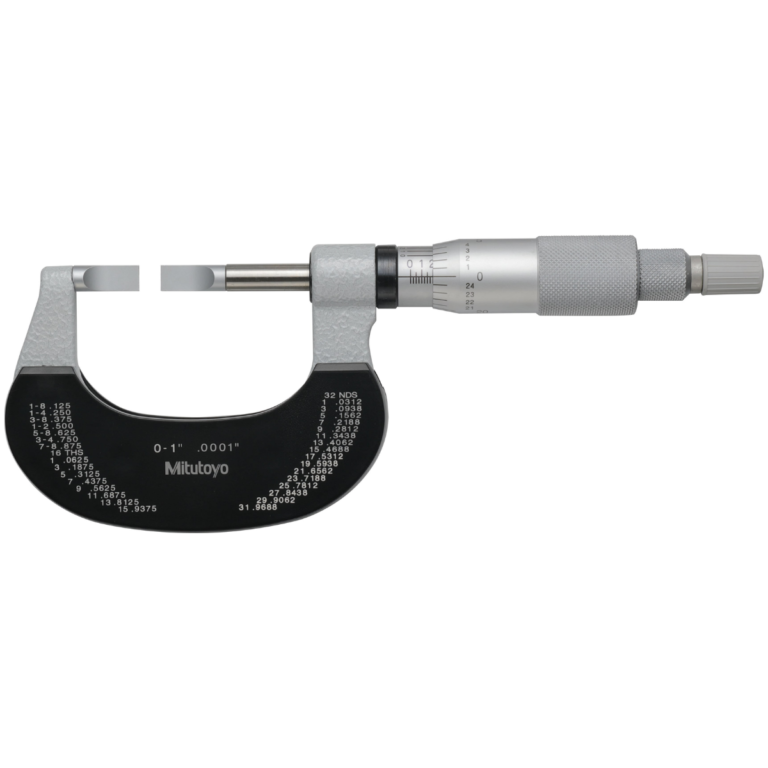 Mitutoyo 122-125-10 Blade Micrometer, Non-Rotating Spindle, 0-1 ...