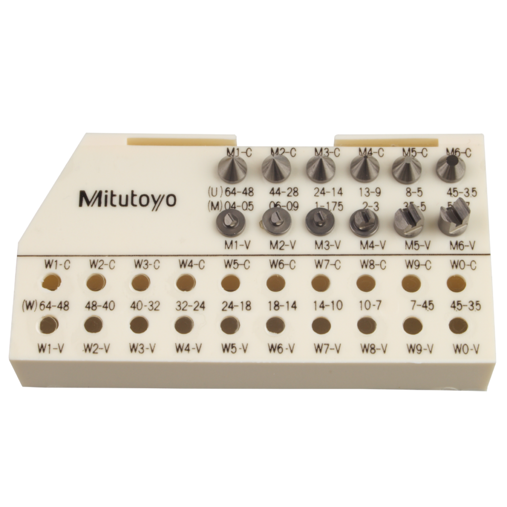 Mitutoyo 126-800 Interchangeable Anvil-Spindle Thread Tip Set