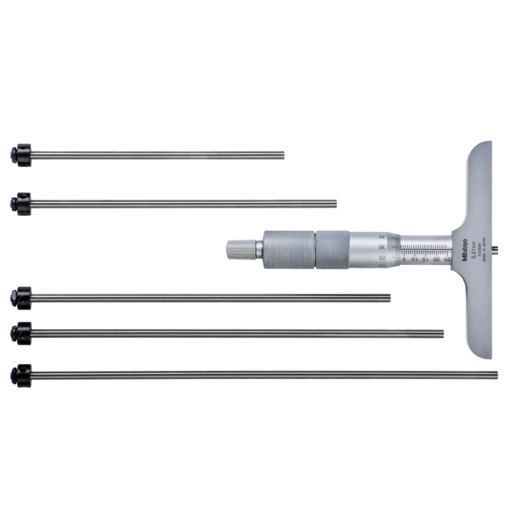 Mitutoyo 129-116 Interchangeable Rod Depth Micrometer, Rod