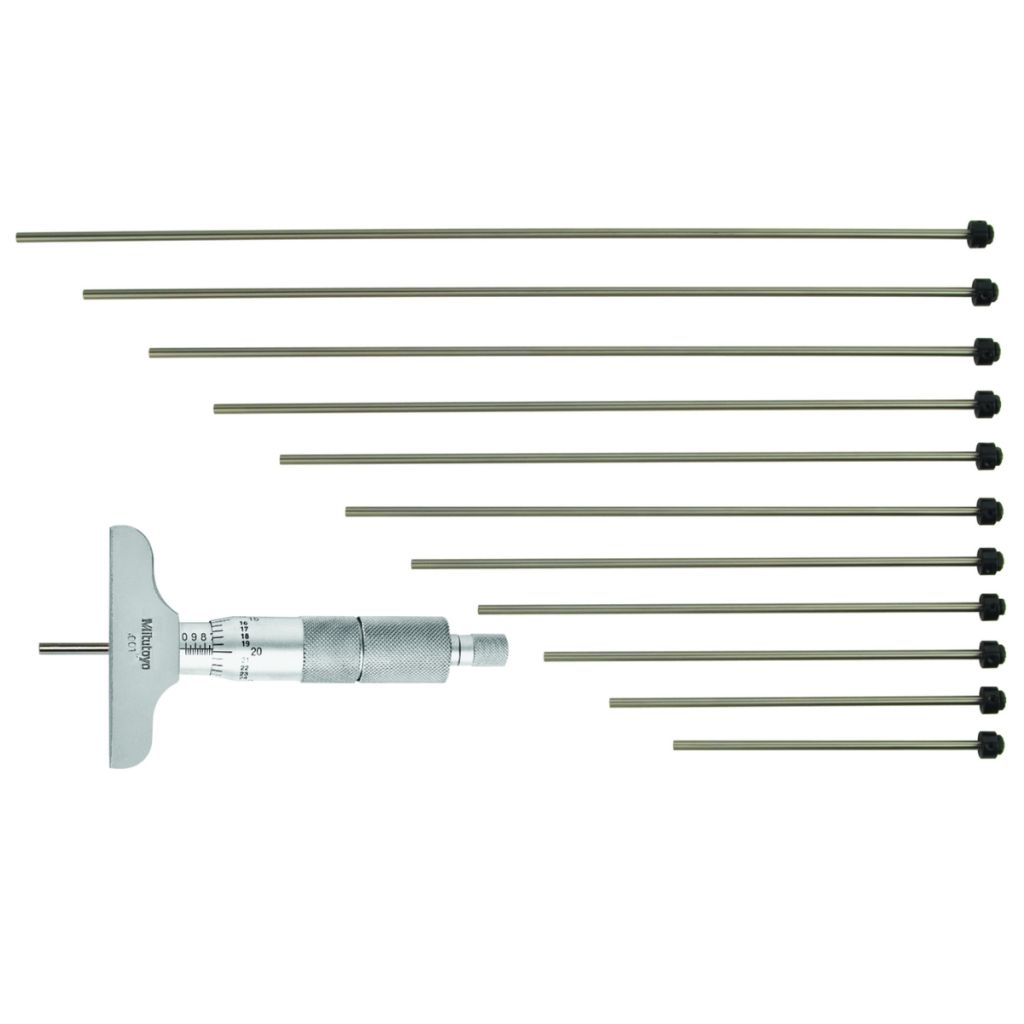 Mitutoyo 129-149 Interchangeable Rod Depth Micrometer, Clamp