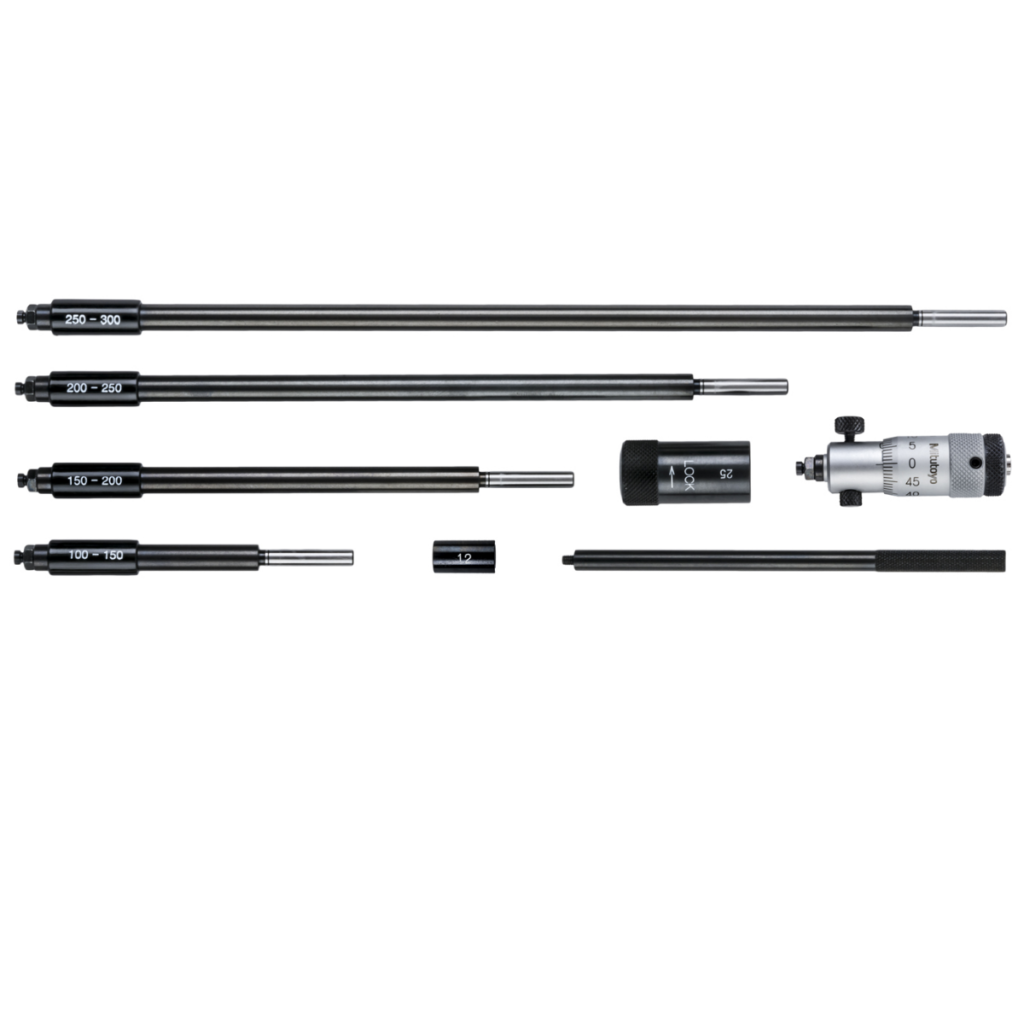 Mitutoyo 141-206 Interchangeable Rod Micrometer, 50-300mm