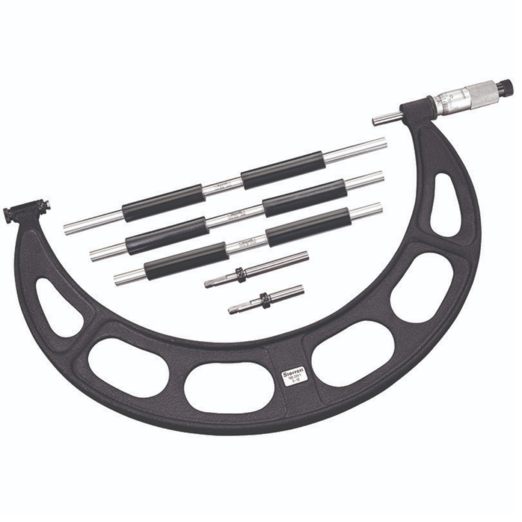 Starrett 224.1CRLZ Interchangeable Anvil Micrometer Set, 9-12”